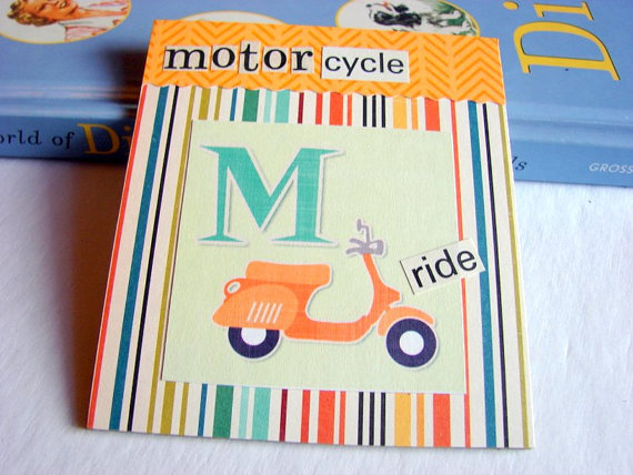 M Is For Motorcycle Collage - Kids Nursery Childrens Wall Art Decor ...